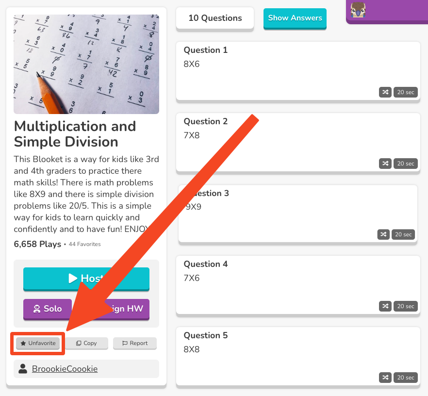 How to Favorite a Blooket Question Set – Blooket